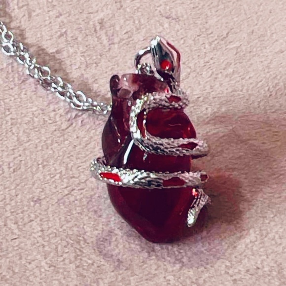 Accessories | Serpent Wrapped Heart Metallic Snake Anatomy Cardiac ...